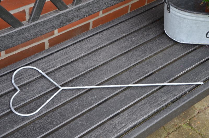 Hjerte - mini på pind galvaniseret - V&S Design